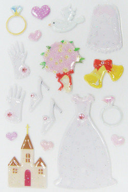 Wedding Japanese Clear Puffy Stickers