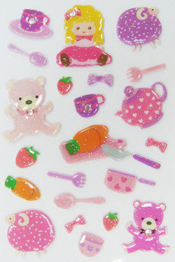 Cute Girl Toy Puffy Stickers Non Toxic Japan Style ODM