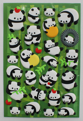 Cartoon 3D Animal Foam Puffy Stickers , Panda stickers For Mobile