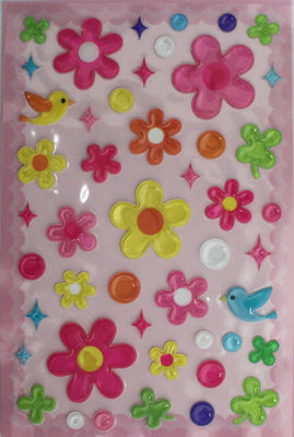 3D Clear PVC Puffy Stickers Self-adhesive With Rotary Printing