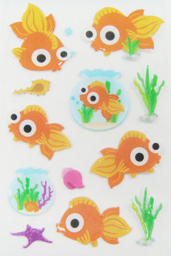 Cute Fish Stickers Custom Logo For Desk / Wall