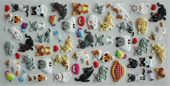 Cartoon 3D Puffy Stickers for Kids , Animal Foam Puffy Stickers