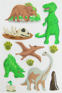 MINI animal Foam PET Fuzzy Puffy Stickers For Kids Lovely dinosaur Design