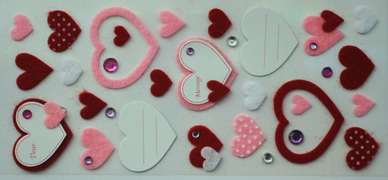 Cute Japanese Puffy Stickers , Love Heart Stickers 3D Dimensional