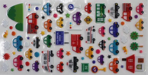 Cars / Vehicles Puffy Stickers for Kids , DIY Bubble Stickers