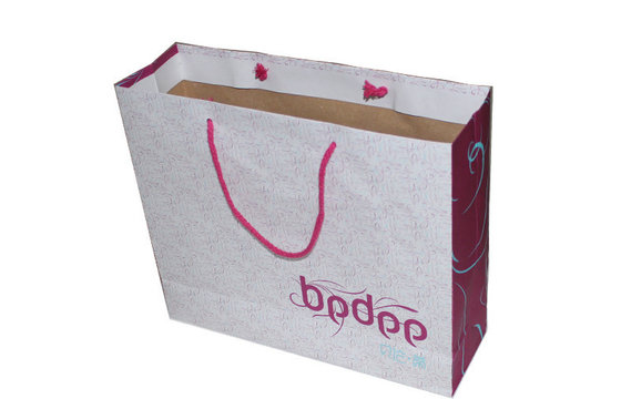 Customized Printing Paper Packaging Bags , 250gsm Paper Packing Bags For Clothes