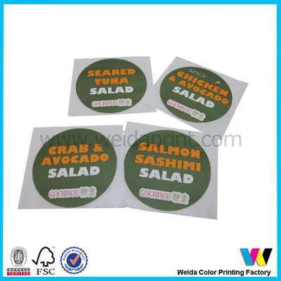 Multicolor Round Custom Sticker Printing , Adhesive Glassine Sticker Printing with Matt Surface
