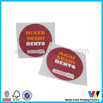 Multicolor Round Custom Sticker Printing , Adhesive Glassine Sticker Printing with Matt Surface