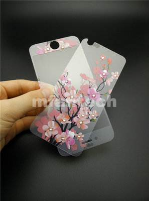 3D Flowers Printed Full Body Tempered Glass Screen Protector Flim for iPhone 5 iPhone 6 iPhone 6 plus