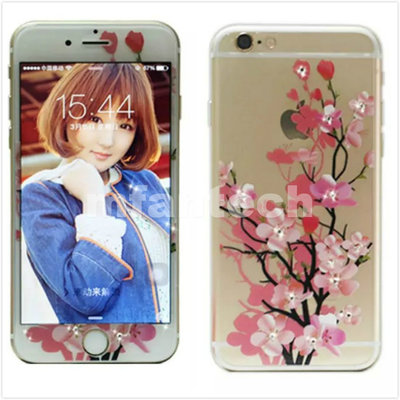 3D Flowers Printed Full Body Tempered Glass Screen Protector Flim for iPhone 5 iPhone 6 iPhone 6 plus