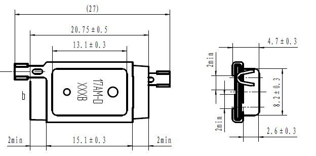 17AM-D two terminal at opposite side motor thermal switch, thermal motor protector, thermostat with UL VDE certification
