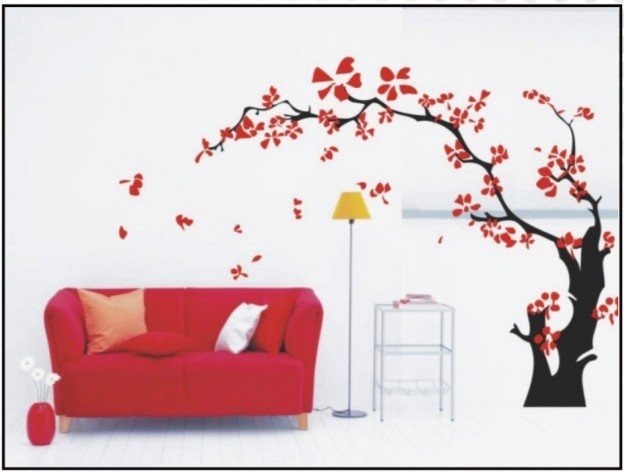 Maple Tree Modern Nature Wall Decals With Multi Color , Scrape Resistance
