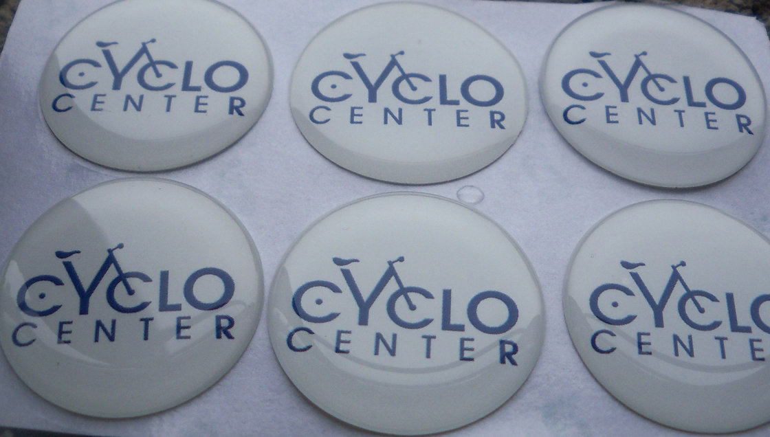 3D Transparent Epoxy Resin Stickers Cyclo Centre Stickers For Body Building Area