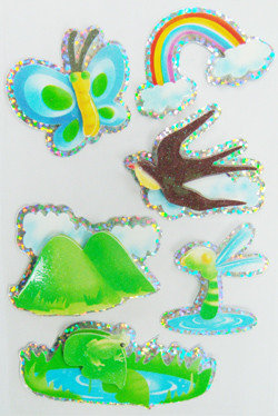 Customized printable 3D holographic stickers / Paper Layered Peel off sticker