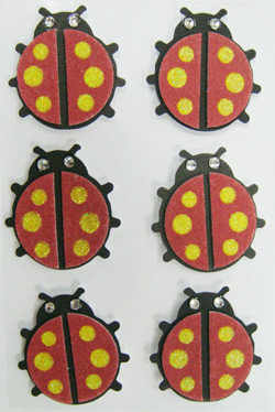 home deco Removable ladybird animal Fuzzy Stickers 3D Layered For mirror