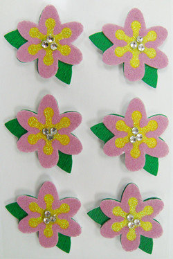 flower party Fuzzy Sticker For girls Gift Card , 3D Dimensional customized