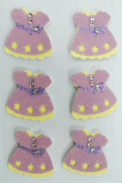 Stationery 3D Fuzzy Layered Stickers with Rhinestone decorative beautiful