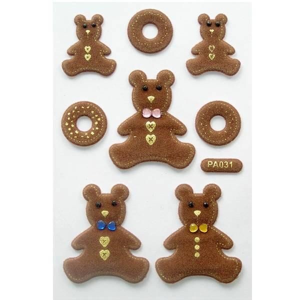 3D fuzzy puffy sticker/Eva bear sticker