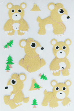 Puffy forest animal Stickers bear
