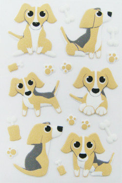 pup dog home Wall Puffy Animal Stickers custom printed Removable