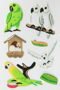 Decorative birdie Puffy Stickers For Kids room decor DIY Eco OEM