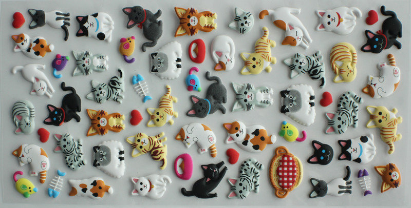 Cartoon 3D Puffy Stickers for Kids , Animal Foam Puffy Stickers