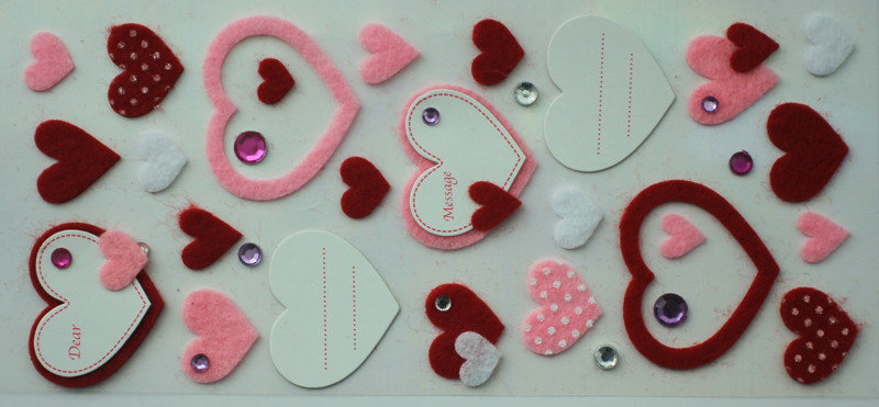 Cute Japanese Puffy Stickers , Love Heart Stickers 3D Dimensional
