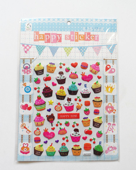 2013 new design Cartoon puffy Sticker for kids