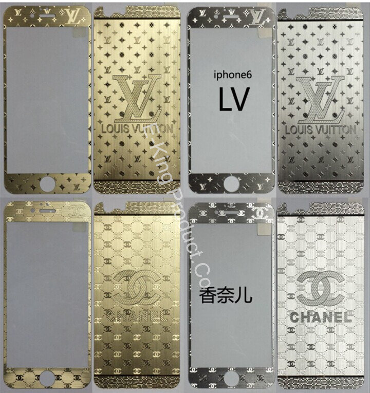 2015 3D Gold/Slive Pattern Explosion-proof Tempered Glass Screen Protector For Iphone 6