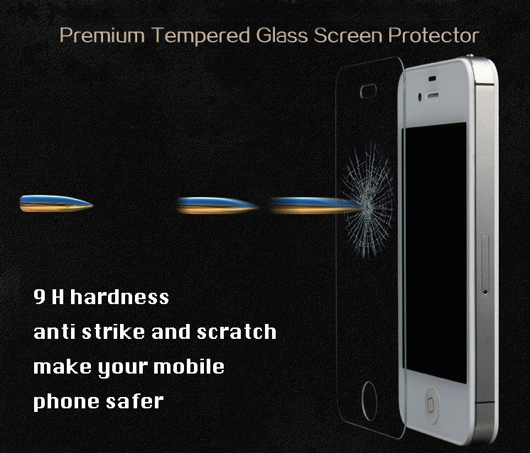 Anti Bule Light for Guard Iphone 4 Clear Full Size Tempered Glass Screen Protector