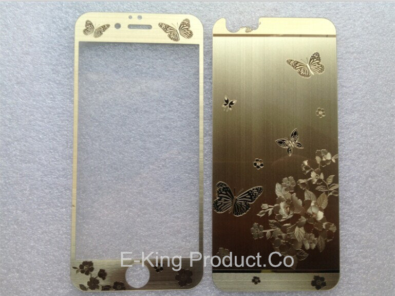 New Luxury 3D Gold Explosion-proof Tempered Glass Screen Protector For Iphone4,5,6 Series