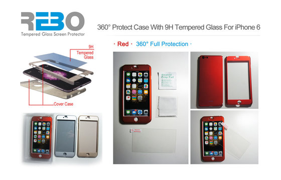 Red 2.5D 9H iPhone 6 + Tempered Glass Front and Back Anti - shatter