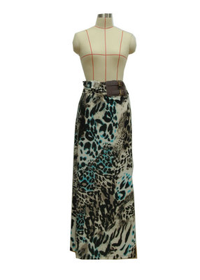 China Leo Print Beautiful Womens Long Skirts , High Waisted Bodycon Skirt Anti Wrinkle supplier