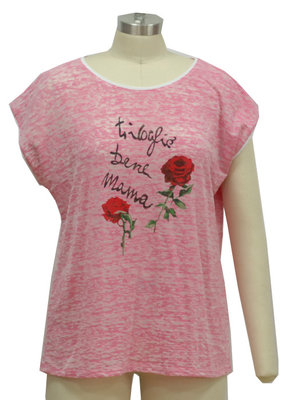 China Ladies Casual Shirt Short Sleeve Burn Out Fabric Thin Fabric Fashion Shirt Place Print supplier