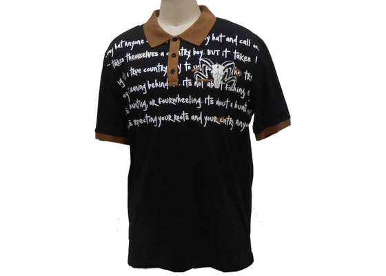 China Maroon Mens Cotton Polo Shirts , Mens Polo Crew Neck T Shirts With Plastic Buttons supplier