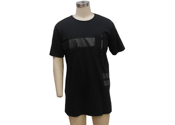 China Rubber Stripe Printed Mens Zip Up Polo Shirts , Men'S Polo Shirts With Chest Pocket supplier