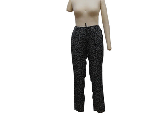 China White Fireworks Print Matt Satin Ladies Casual Pants 100 Polyester Trousers supplier