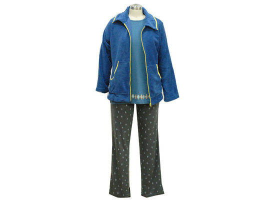 China Cotton Print Women'S Long Sleeve Pyjama Set , Ladies 3 Piece Pyjama Set Breathable supplier