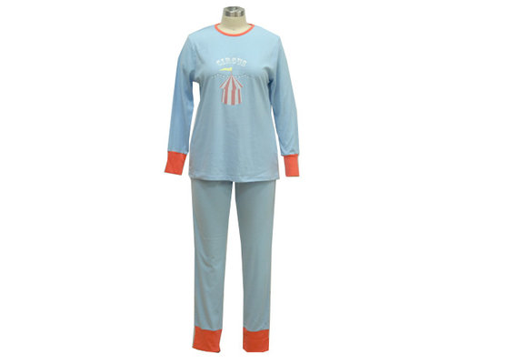 China Full Length Ladies Pajama Sets Women'S 2 Piece Pajamas Plain Dyed Technics supplier
