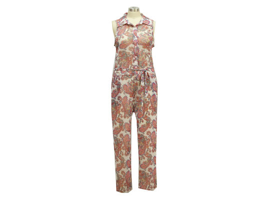 China Overall Floral Ladies Casual Jumpsuits For Tall Women 92% Polyester 8% Elastan supplier