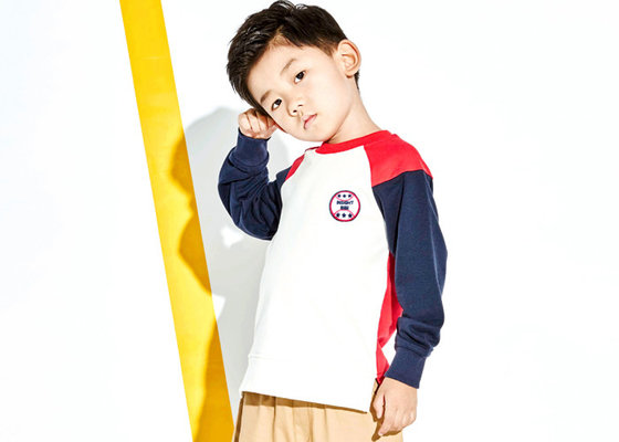 China Cute Patched Kids Boys Clothes French Terry Sweatshirt Breathable Anti Wrinkle supplier