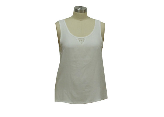 China Fashion Lace Back Tank Top , Women'S 100 Percent Cotton Tank Tops Comfortable supplier