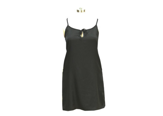 China Jacquard Ladies Night Dresses Sleepwear Woman Black Satin Cami Dress Eco Friendly supplier