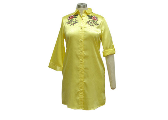 China 100% Viscose Plaid Sleep Shirt Dress , Button Down Sleep Shirts For Womens supplier