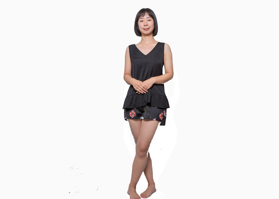 China Popular Summer Ladies Satin Pyjamas Blackless Tank Tops With Fashion Lace And Short Pant supplier