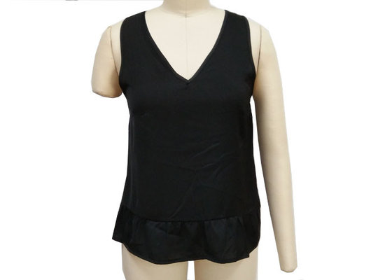 Popular Ladies Summer Tank Tops , Holiday Style Lace Back Flounce Tank Top supplier