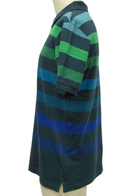 Formal Mens Polo T Shirts Yarn Dye Stripes With Fader Colors Eco Friendly supplier