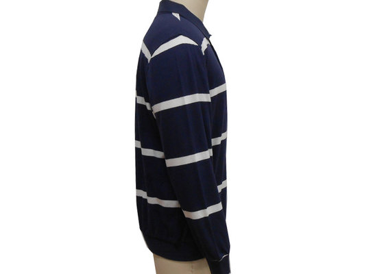 Spring / Autumn Mens Polo Sweatshirts , Mens Full Sleeve Polo T Shirts With Rib Cuffs supplier