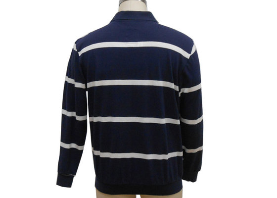 Spring / Autumn Mens Polo Sweatshirts , Mens Full Sleeve Polo T Shirts With Rib Cuffs supplier