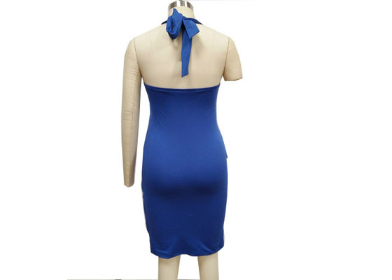 Sexy Halter Neck Maxi Beach Dress , Casual Sleeveless Summer Dresses Breathable supplier
